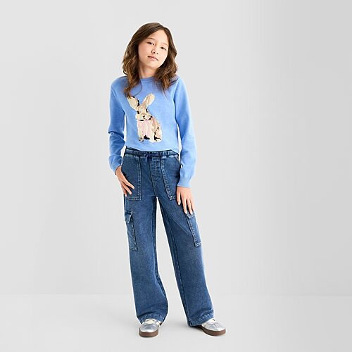 Click here for Vanilla Star Big Kid Girls Cargo Jean  Medium  Blu... prices