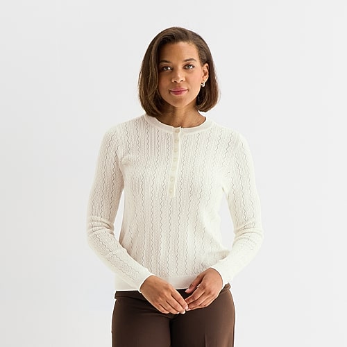 Click here for Liz Claiborne Womens Long Sleeve Regular Fit Henle... prices
