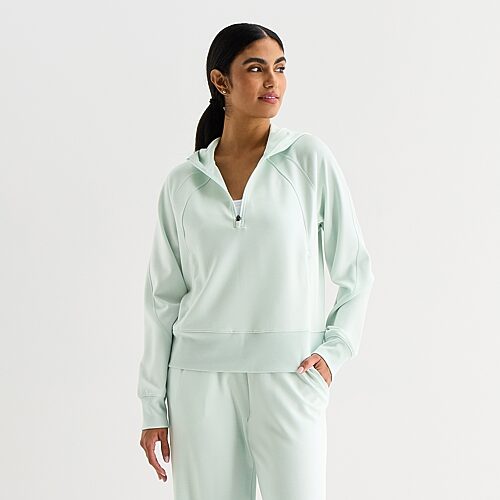 Click here for Xersion Scuba Luxe Womens Hooded Half Zip Pullover... prices
