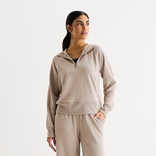 Click here for Xersion Scuba Luxe Womens Hooded Half Zip Pullover... prices