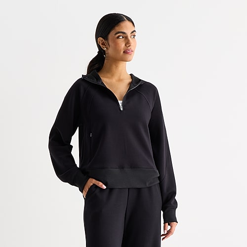 Click here for Xersion Scuba Luxe Womens Hooded Half Zip Pullover... prices