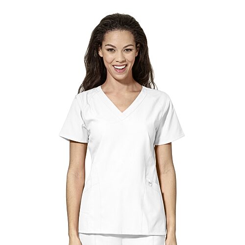 Click here for Wink Plus Size W123 Stylized V-Neck Scrub Top - Wh... prices