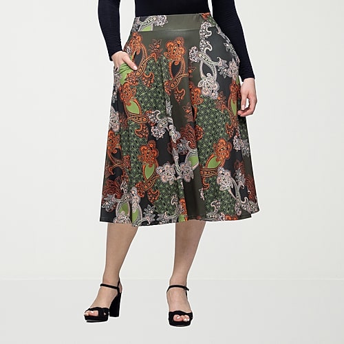 Click here for 24seven Comfort Apparel Womens Green Print Elastic... prices