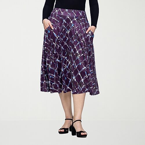 Click here for 24seven Comfort Apparel Womens Purple Print Elasti... prices