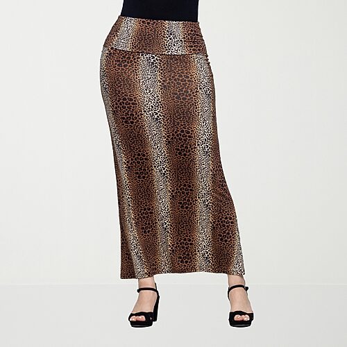 Click here for Womens 24/7 Comfort Apparel Leopard Foldover Waist... prices