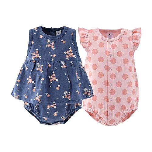 Click here for The Peanutshell Baby Girls Rompers - 2 Pack  Navy... prices