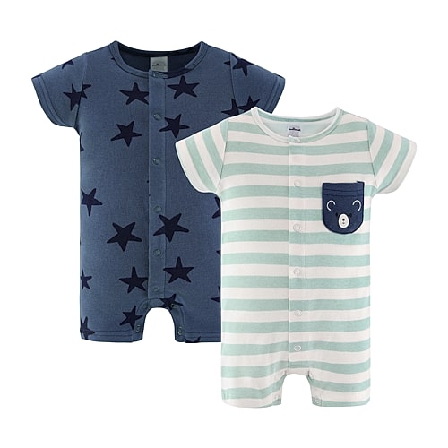 Click here for The Peanutshell Baby Boys Rompers - 2 Pack  Blue S... prices