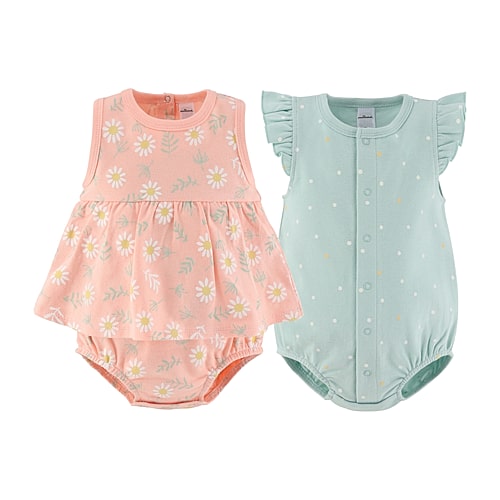 Click here for The Peanutshell Baby Girls Rompers - 2 Pack  Daisy... prices