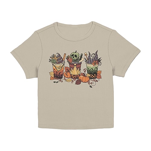Click here for Disney Villians Fall Drinks Baby Tee Womens Junior... prices