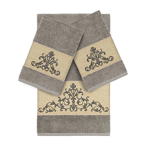 Click here for Linum Home Turkish Cotton Scarlet 3-Pc. Embellishe... prices