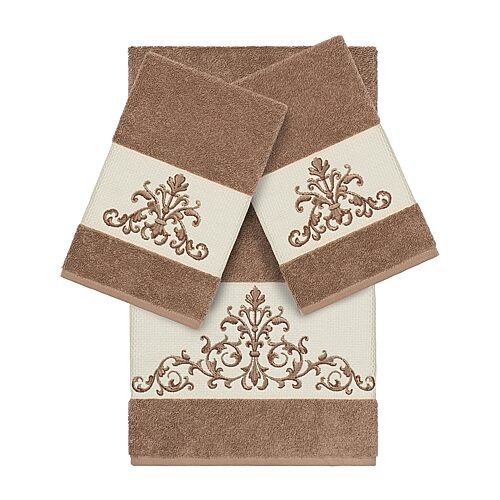 Click here for Linum Home Turkish Cotton Scarlet 3-Pc. Embellishe... prices