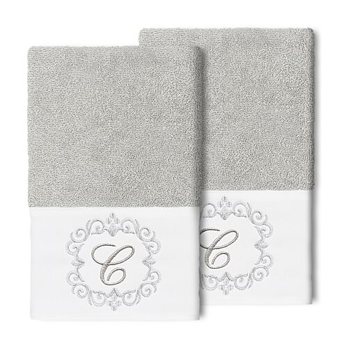 Click here for Linum Home Textiles Monica Silver Embellished 2-pc... prices