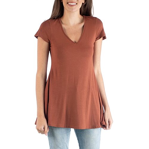 Click here for 24/7 Comfort Apparel V Neck Short Sleeve Loose Fit... prices