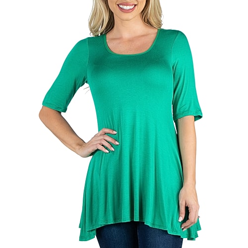 Click here for 24/7 Comfort Apparel Short Sleeve Swing Tunic Top... prices