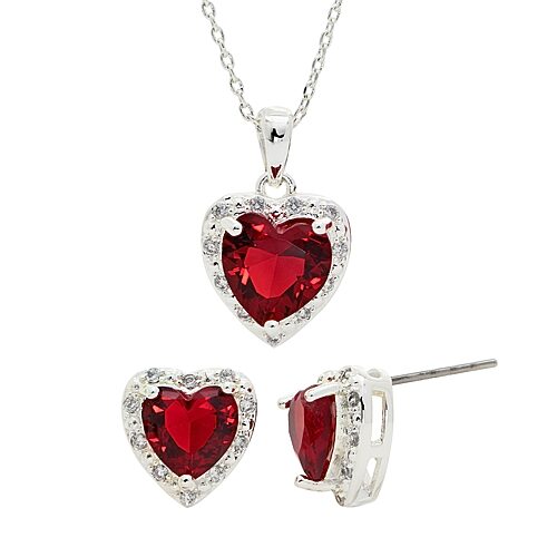 Click here for Sparkle Allure Womens Red Cubic Zirconia Pure Silv... prices