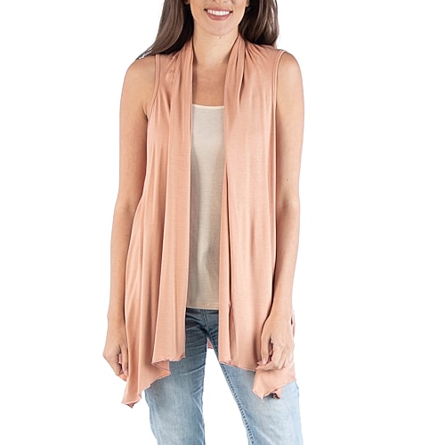 Click here for 24/7 Comfort Apparel Draped Open Front Sleeveless... prices