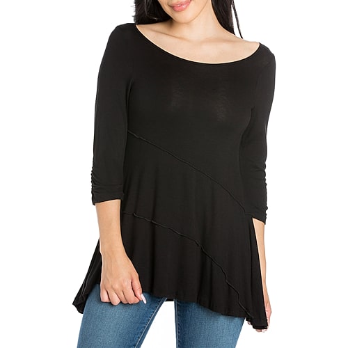 Click here for 24seven Comfort Apparel Womens Boat Neck 3/4 Sleev... prices