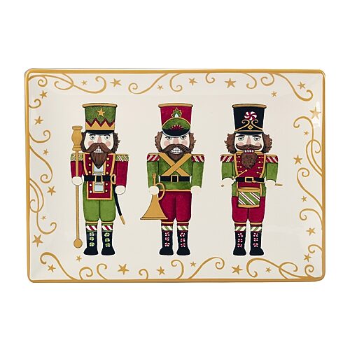 Certified International Holiday Magic Nutcracker Serving Platter  One Size  Multiple Colors