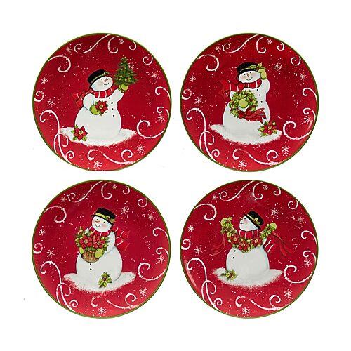 Click here for Certified International Holiday Magic Snowman 4-pc... prices