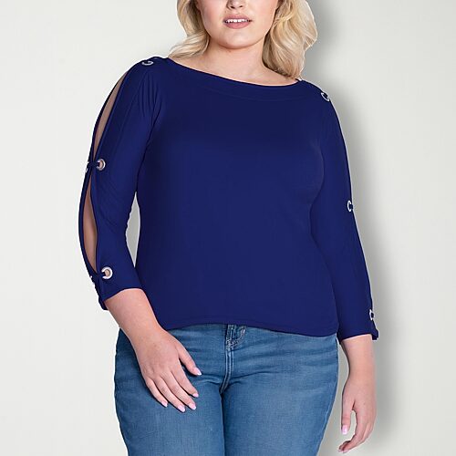 Click here for Plus Size 24/7 Comfort Apparel Cold Shoulder with... prices
