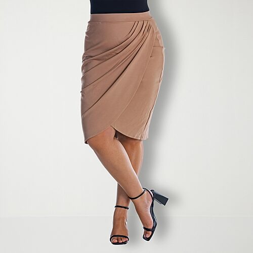 Click here for 24seven Comfort Apparel Plus Size Elastic Waist Kn... prices