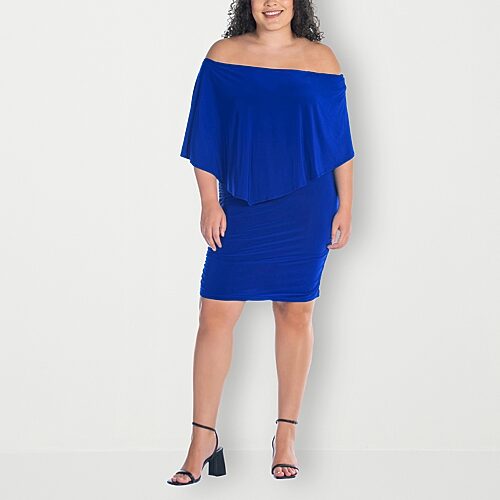 Click here for 24seven Comfort Apparel Plus Size Bodycon Mini Dre... prices