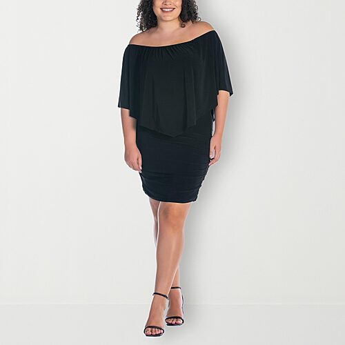 Click here for 24seven Comfort Apparel Plus Size Bodycon Mini Dre... prices