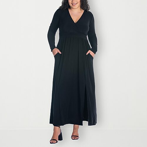 Click here for 24seven Comfort Apparel Plus Size Long Sleeve V-ne... prices