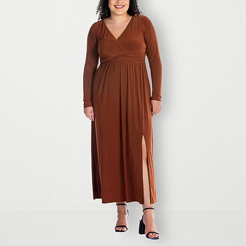 Click here for 24seven Comfort Apparel Plus Size Long Sleeve V-ne... prices