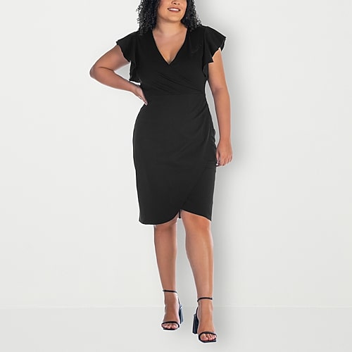 Click here for 24seven Comfort Apparel Plus Size V-neck Knee Leng... prices