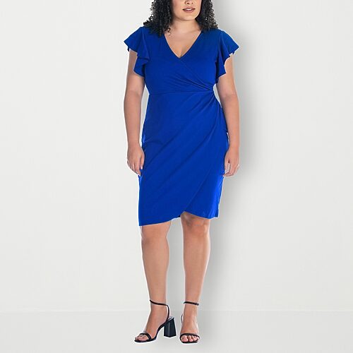 Click here for 24seven Comfort Apparel Plus Size V-neck Knee Leng... prices