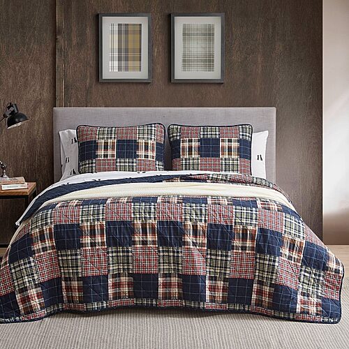 Eddie Bauer Madrona Plaid Reversible Quilt Set