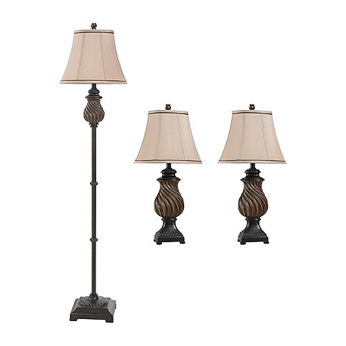 Click here for Stylecraft Toffee 3 piece. Lamp Set  One Size  Bro... prices