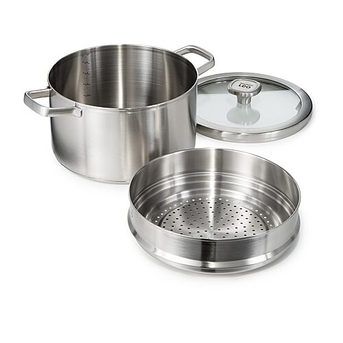 BergHOFF Graphite 3Pc Recycled 18/10 Stainless Steel Steamer Set - Silver