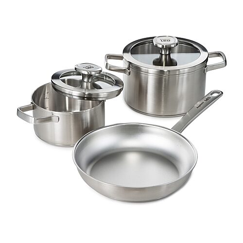 BergHOFF Graphite 5Pc Recycled 18/10 Stainless Steel Cookware Set - Silver