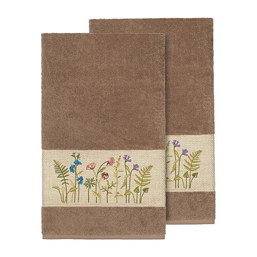 Click here for Linum Home Serenity 2-Pc. Embellished Bath Towel S... prices