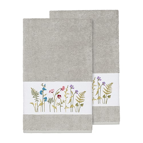 Click here for Linum Home Serenity 2-Pc. Embellished Bath Towel S... prices