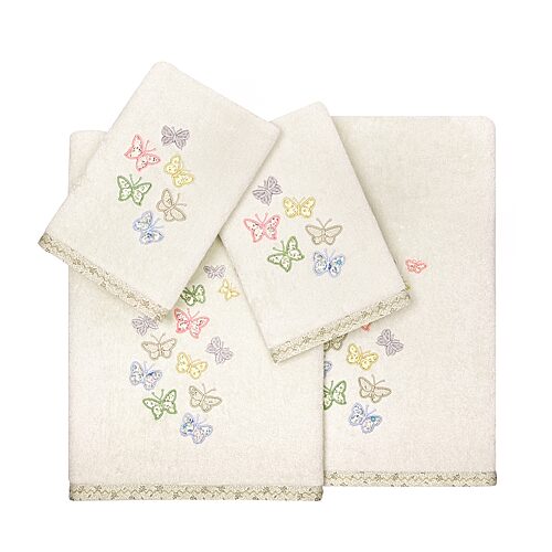 Click here for Linum Home Turkish Cotton Mariposa Embellished 4-P... prices