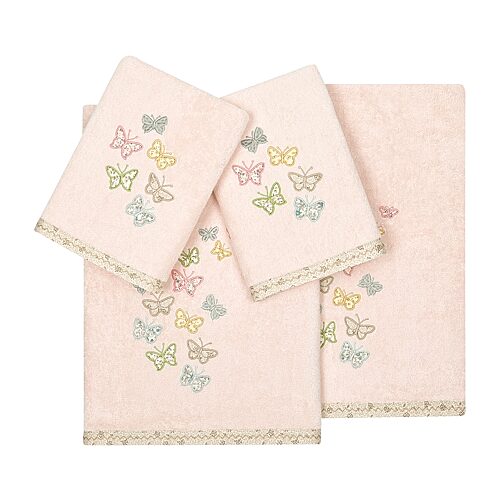 Click here for Linum Home Turkish Cotton Mariposa Embellished 4-P... prices