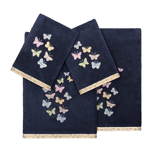 Click here for Linum Home Turkish Cotton Mariposa Embellished 4-P... prices