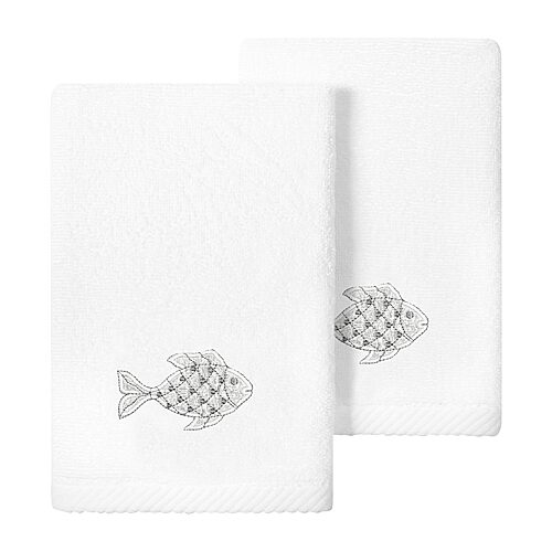 Click here for Linum Home Turkish Cotton Figi Embellished 2-Pc. F... prices