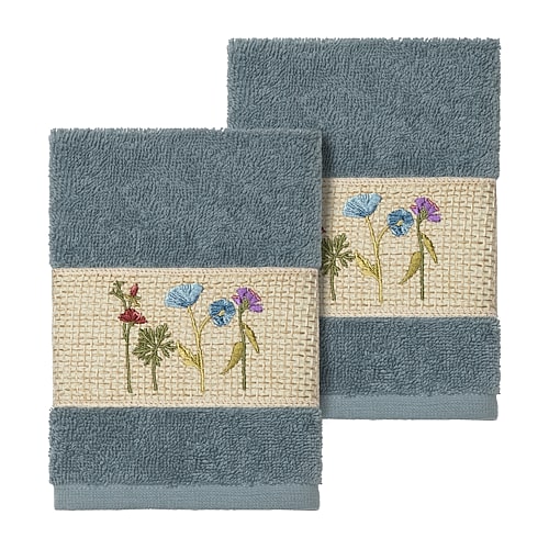 Click here for Linum Home Serenity 2-Pc. Embellished Washcloth Se... prices