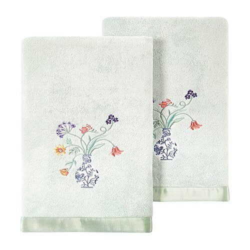 Click here for Linum Home Turkish Cotton Stella Embellished 2-Pc.... prices