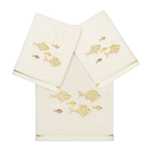 Click here for Linum Home Turkish Cotton Figi Embellished 3-Pc. B... prices