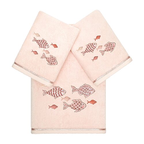 Click here for Linum Home Turkish Cotton Figi Embellished 3-Pc. B... prices