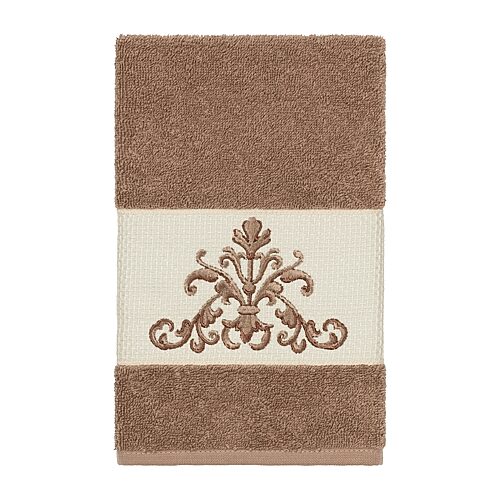 Linum Home Textiles Scarlet Embellished Hand Towel  One Size  Brown