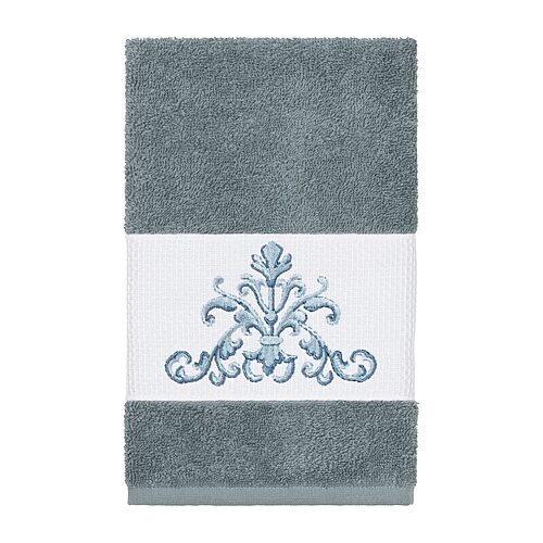 Linum Home Turkish Cotton Scarlet Embellished Hand Towel - Teal