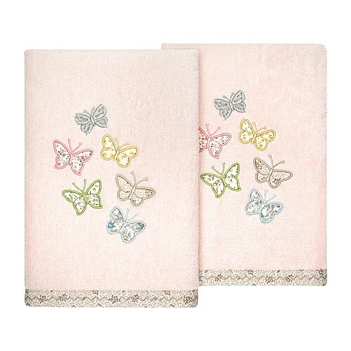 Click here for Linum Home Turkish Cotton Mariposa Embellished 2-P... prices