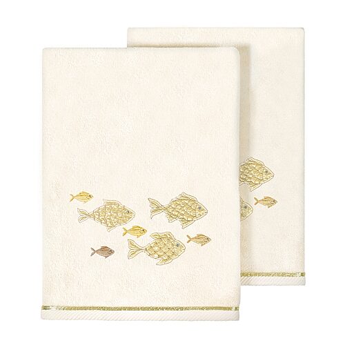 Click here for Linum Home Turkish Cotton Figi Embellished 2-Pc. B... prices