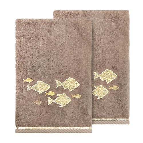 Click here for Linum Home Turkish Cotton Figi Embellished 2-Pc. B... prices